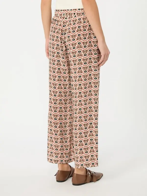Max Mara Printed Crepe De Chine Trousers