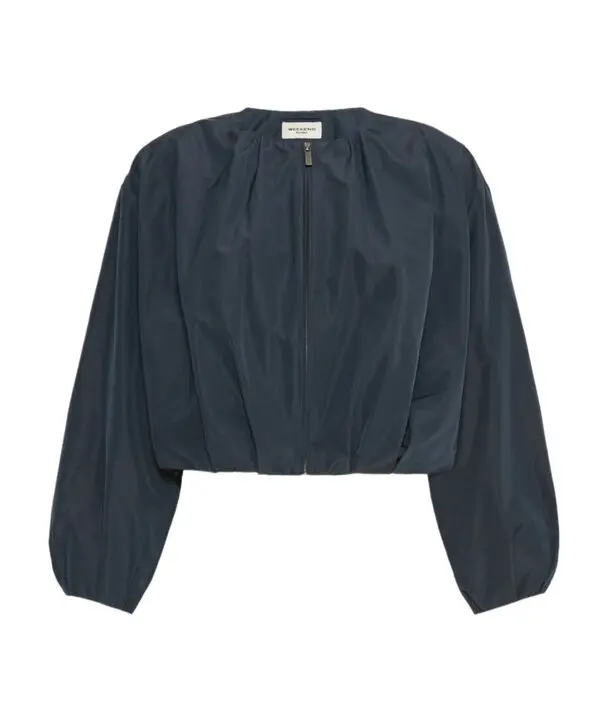 Max Mara Butterfly Cropped Zip-up Jacket - Navy