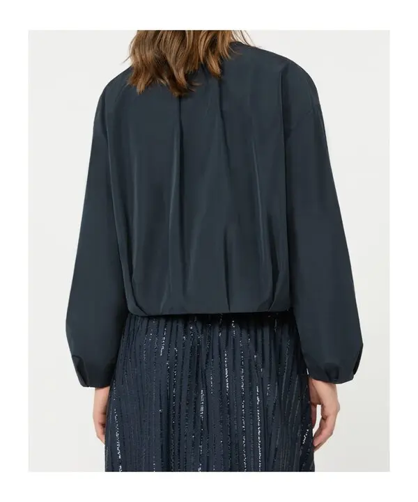 Max Mara Butterfly Cropped Zip-up Jacket - Navy