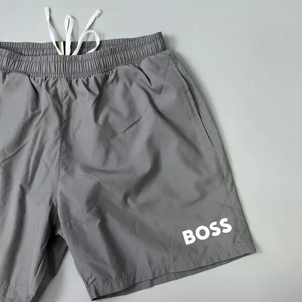 Hugo Boss Wide-leg Swim Trunks With Elastic Waist And Side Pockets