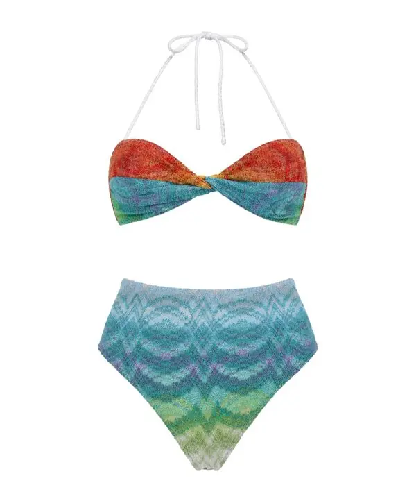 Missoni Twist Detailed Patterned Bikini Set - Blue