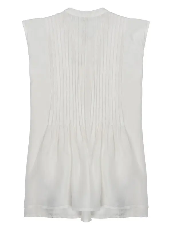 P.a.r.o.s.h Sadio Button-embellished Sleeveless Blouse - White
