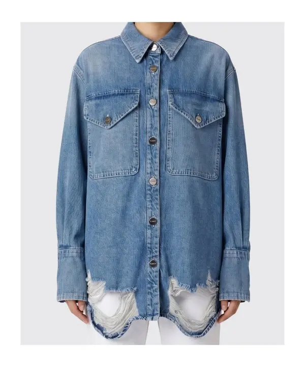 DONDUP Distressed Denim Oversized Shirt