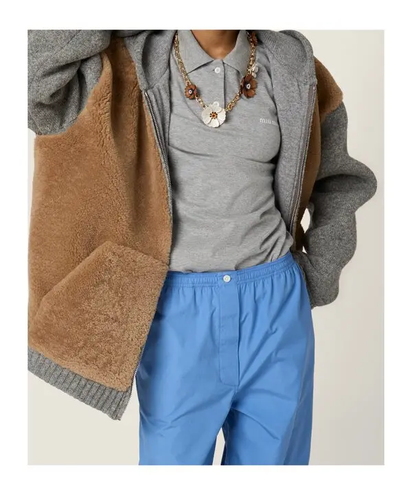 Miu Miu Long Sleeve Jersey Polo Shirt