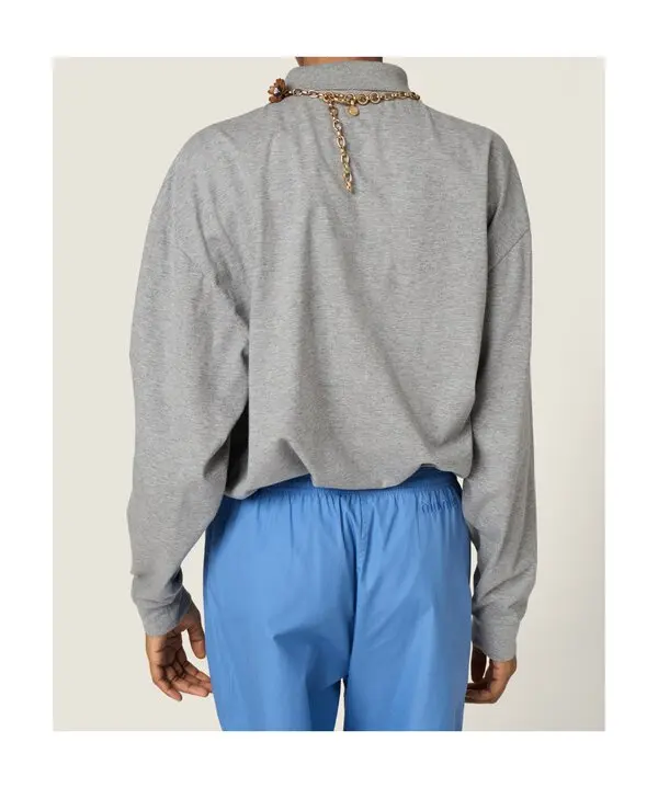 Miu Miu Long Sleeve Jersey Polo Shirt