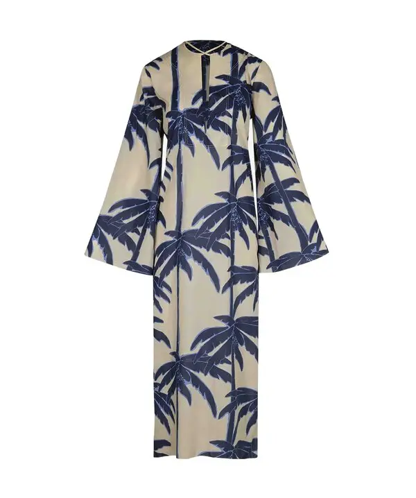 Johanna Ortiz Long Sleeve Printed Dress - Nude