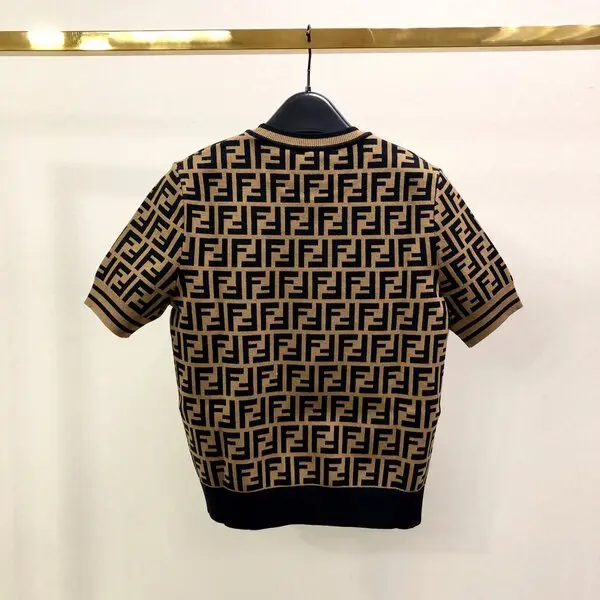 Fendi Ff Motif Knit Short-sleeve Pullover