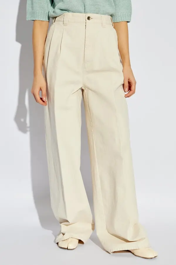 MAISON MARGIELA Pleated Wide Leg Trousers