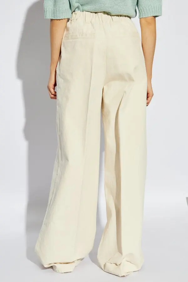 MAISON MARGIELA Pleated Wide Leg Trousers