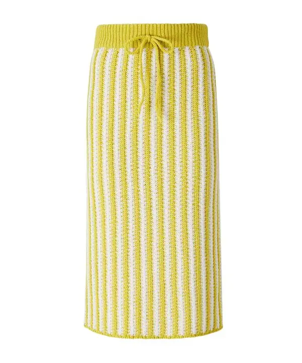 Fabiana Filippi Striped Knitted Midi Skirt - Yellow