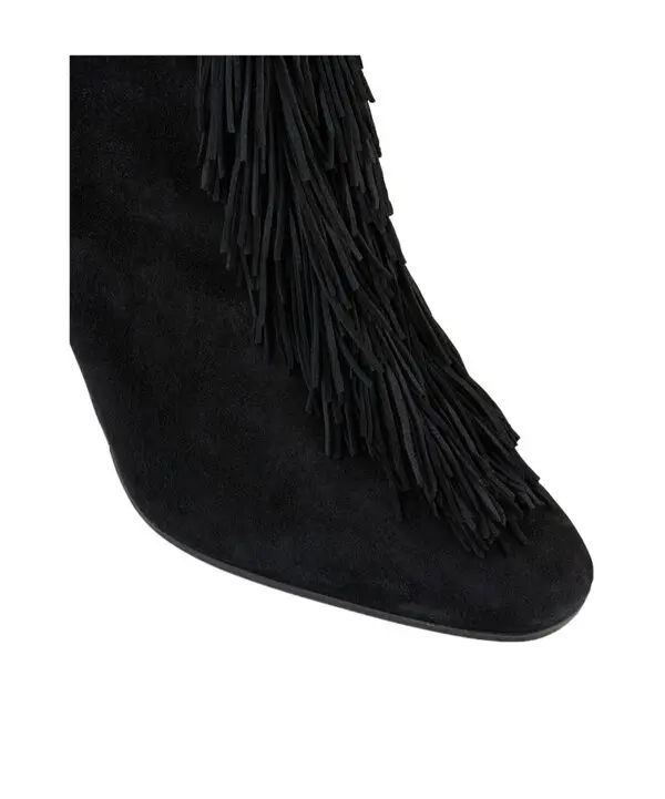 AQUAZZURA 85mm Suede Fringed Ankle Boots