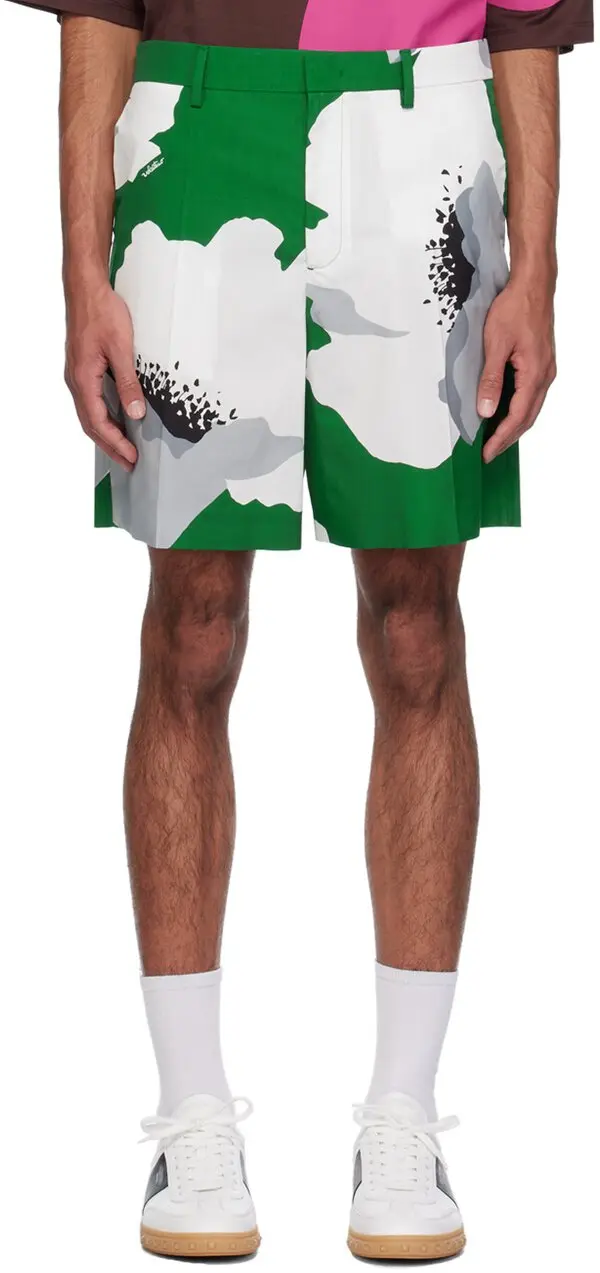 Valentino Garavani Floral Portrait Print Bermuda Shorts