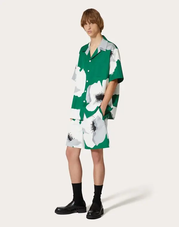 Valentino Garavani Floral Portrait Print Bermuda Shorts