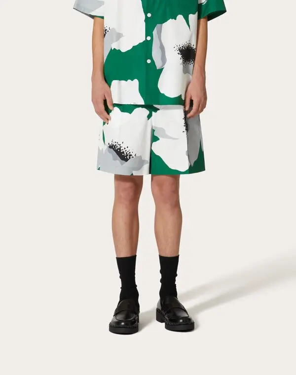 Valentino Garavani Floral Portrait Print Bermuda Shorts