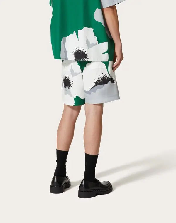 Valentino Garavani Floral Portrait Print Bermuda Shorts