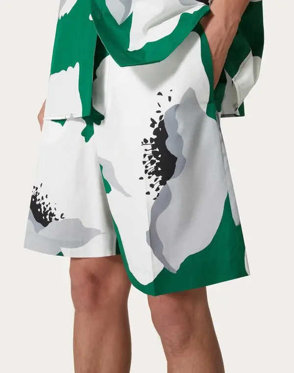 Valentino Garavani Floral Portrait Print Bermuda Shorts