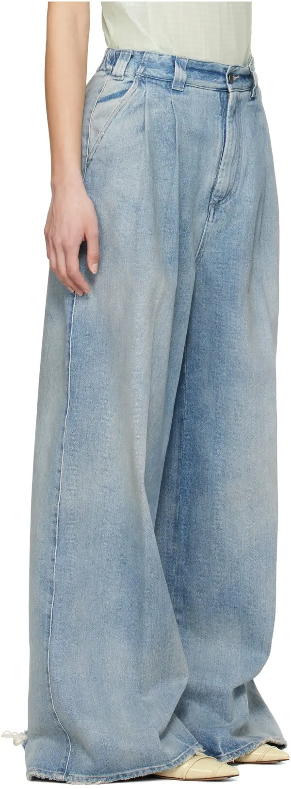 MAISON MARGIELA Wide-leg Pleated Jeans