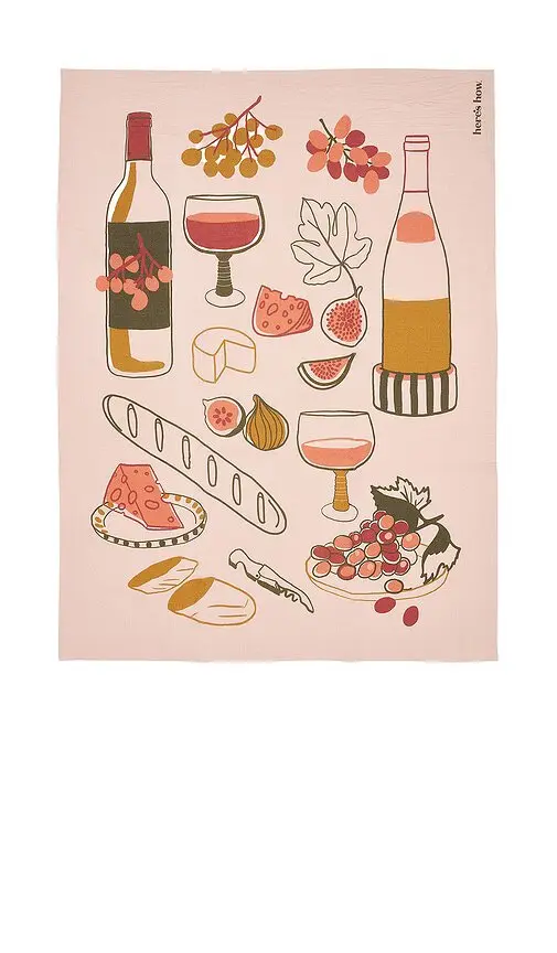 HERE'S HOW The Emmy Tea Towel - Pink