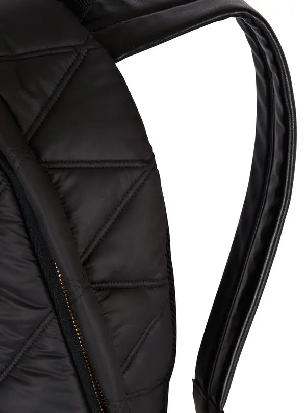 Balmain Quilted Diamond Motif Nylon Backpack