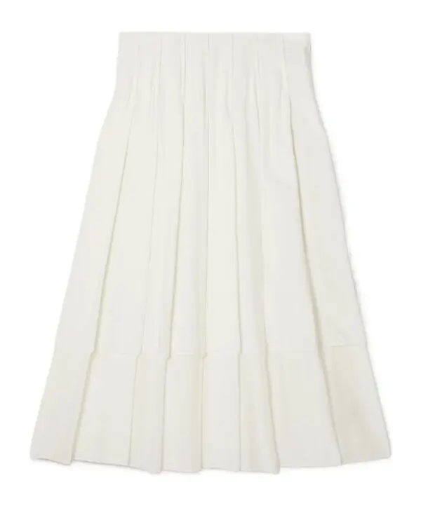 THE ROW Pleated Midi Skirt - White