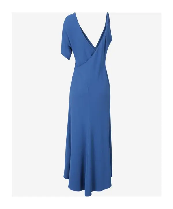 Victoria Beckham V-neck Asymmetrical Midi Dress