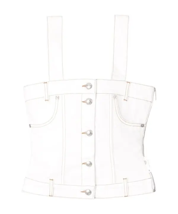 Off-White Quilted Suspenders - White