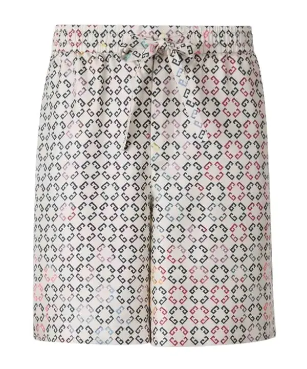 Givenchy Graphic Pattern Drawstring Bermuda Shorts - White