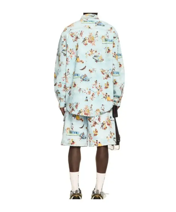 Off-White Cargo Shorts With Cherub Print