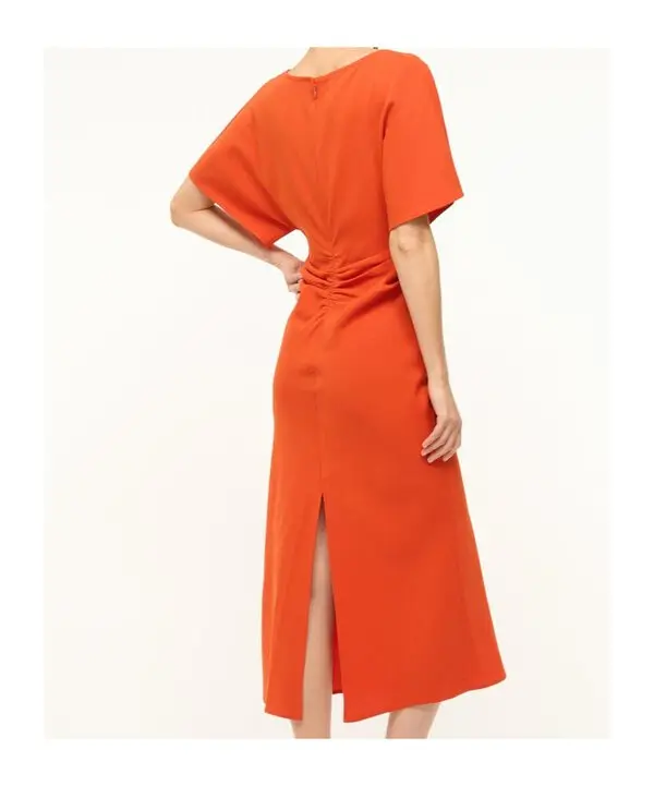 Staud Amelie Dress Batwing Sleeve Midi Dress