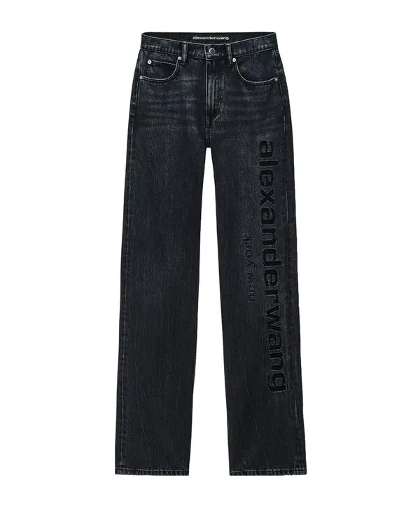 Alexander Wang Logo Cutout Mid-rise Jeans