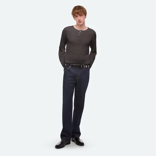 Helmut Lang Textured Henley - Black