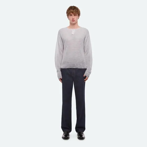 Helmut Lang Textured Henley - Cool Grey
