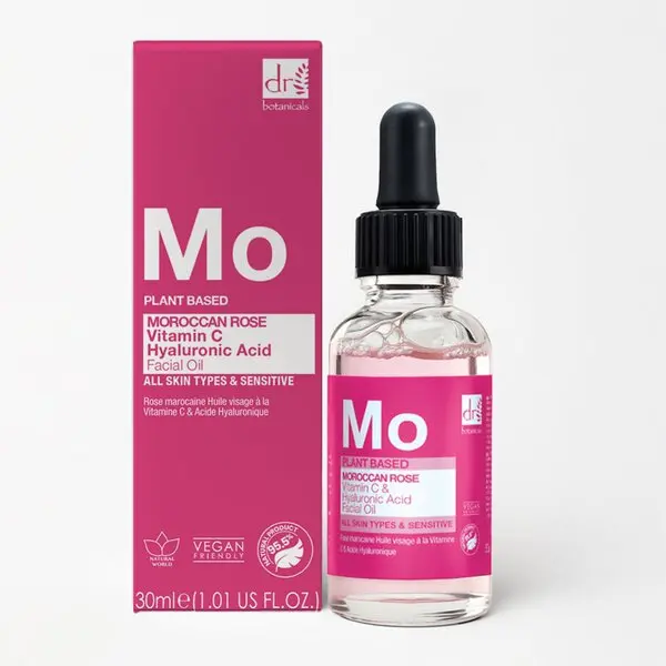 DR. BOTANICALS Moroccan Rose Facial Oil With Hyaluronic Acid And Vitamin C 30milliliter - White