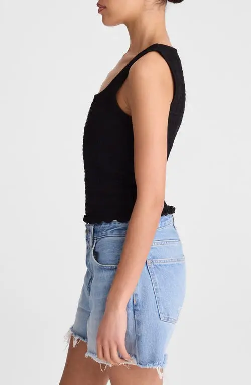 Madewell Smocked Square Neck Tank - Jet Black
