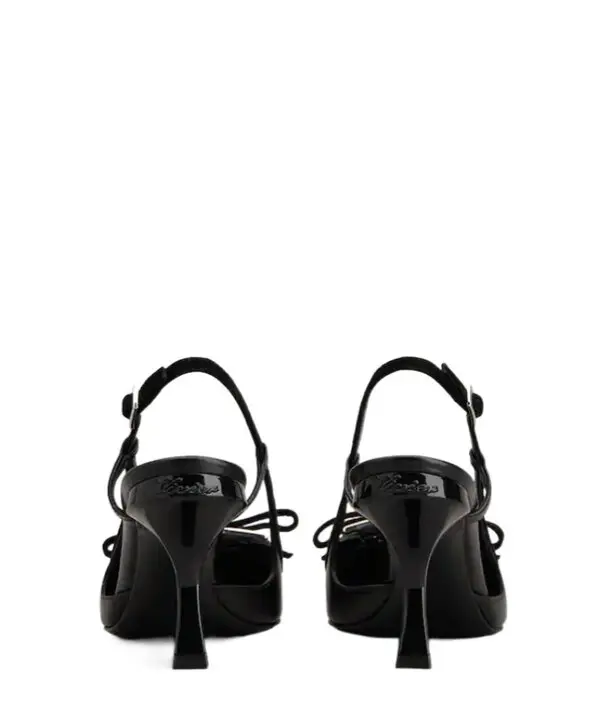 ROGER VIVIER Virgule Slingback Pumps In Leather With Mini Buckle Detailing - Black