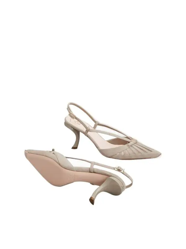 ROGER VIVIER Virgule D'orsay Pumps In Suede With Mini Buckle Detail - Grey