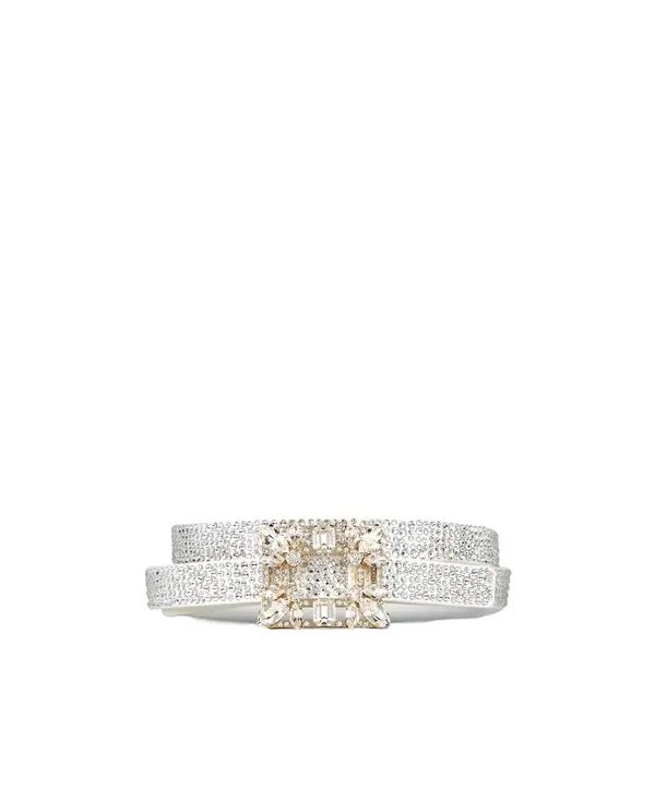 ROGER VIVIER Broche Vivier Buckle Hotfix Belt In Satin