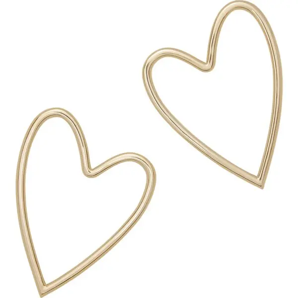 Ramy Brook Heart Shaped Open Hoop Earrings - Gold