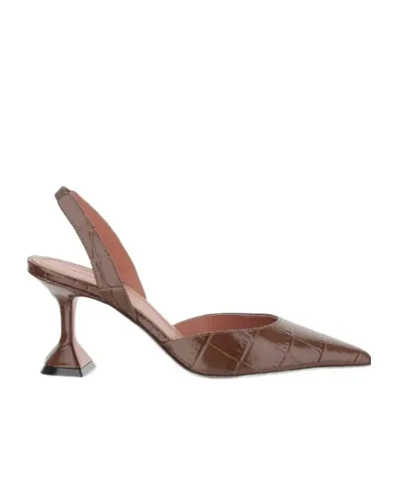 Amina Muaddi Holli Sling Pumps - Brown