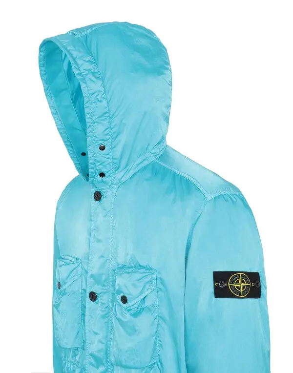 Stone Island Logo Patch Drawstring Hooded Jacket