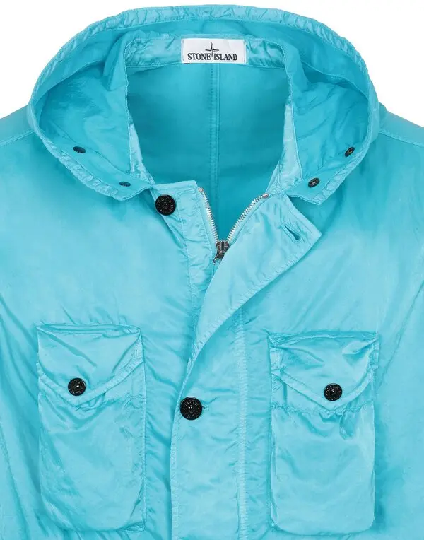 Stone Island Logo Patch Drawstring Hooded Jacket
