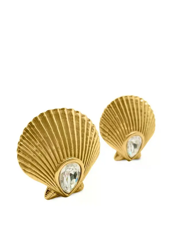 Saint Laurent Crystal Shell Earrings