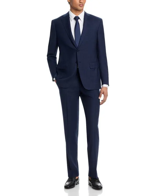 Canali Siena Textured Tonal Regular Fit Suit - Navy