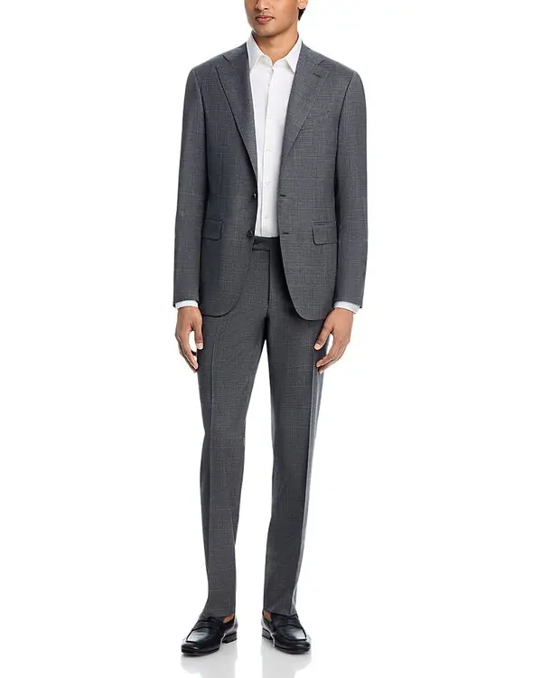 Canali Capri Textured Tonal Slim Fit Suit - Grey