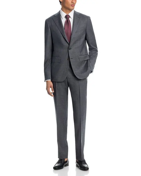 Canali Capri Textured Tonal Slim Fit Suit - Grey
