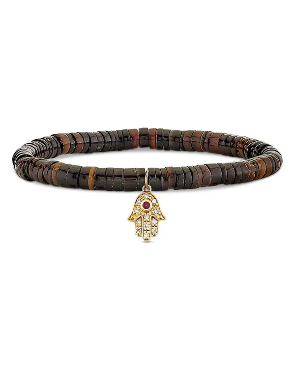 SYDNEY EVAN 14k Yellow Hamsa Hand Charm Bracelet - Gold