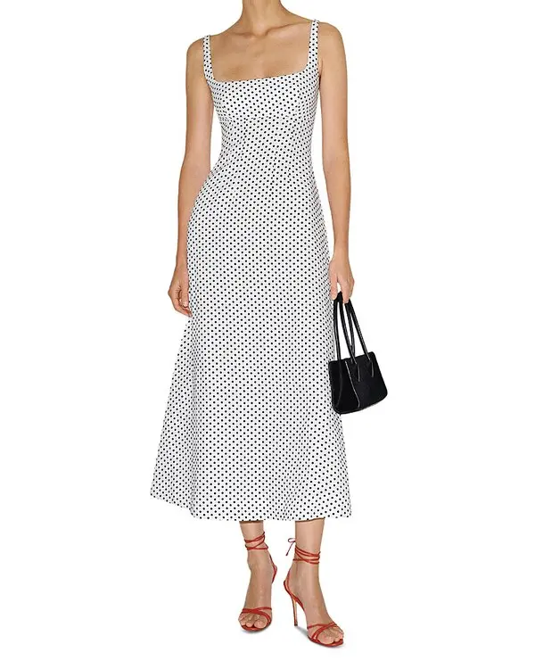REFORMATION Sabine Linen Polka Dot Dress