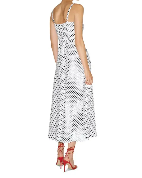 REFORMATION Sabine Linen Dress With Polka Dot Print - Eclipse Dot