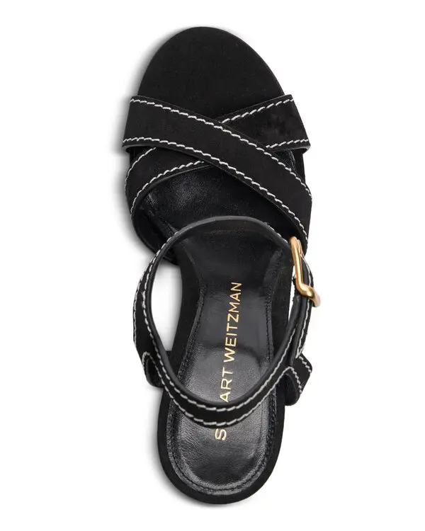 STUART WEITZMAN Dayna Saddle Platform Sandals - Black