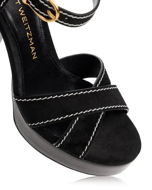 STUART WEITZMAN Dayna Saddle Platform Sandals - Black